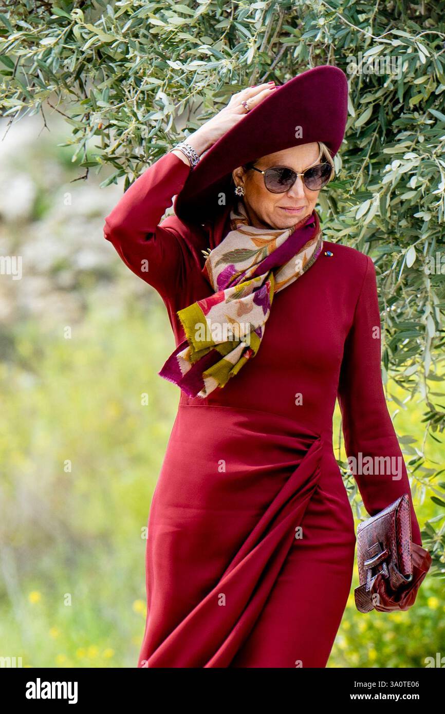 Queen Maxima during a visit to The Neolithic settlement of Choirokoitia ...