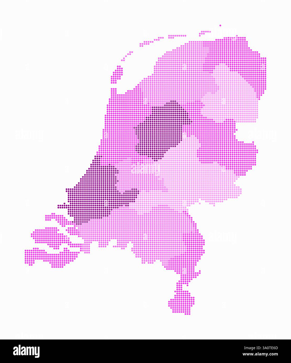 Netherlands dotted map. Digital style map of the country on white ...