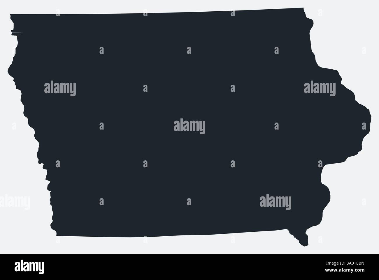 Iowa map. Just a simple border map. Shape of the state. Flat blank Iowa ...
