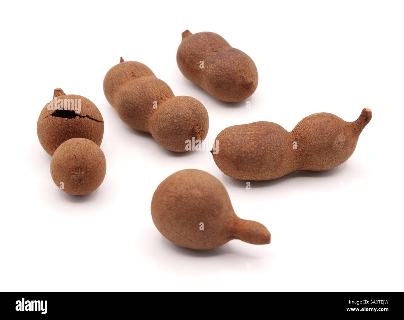 Tamarind tropical fruit cut out isolated on white background Stock ...