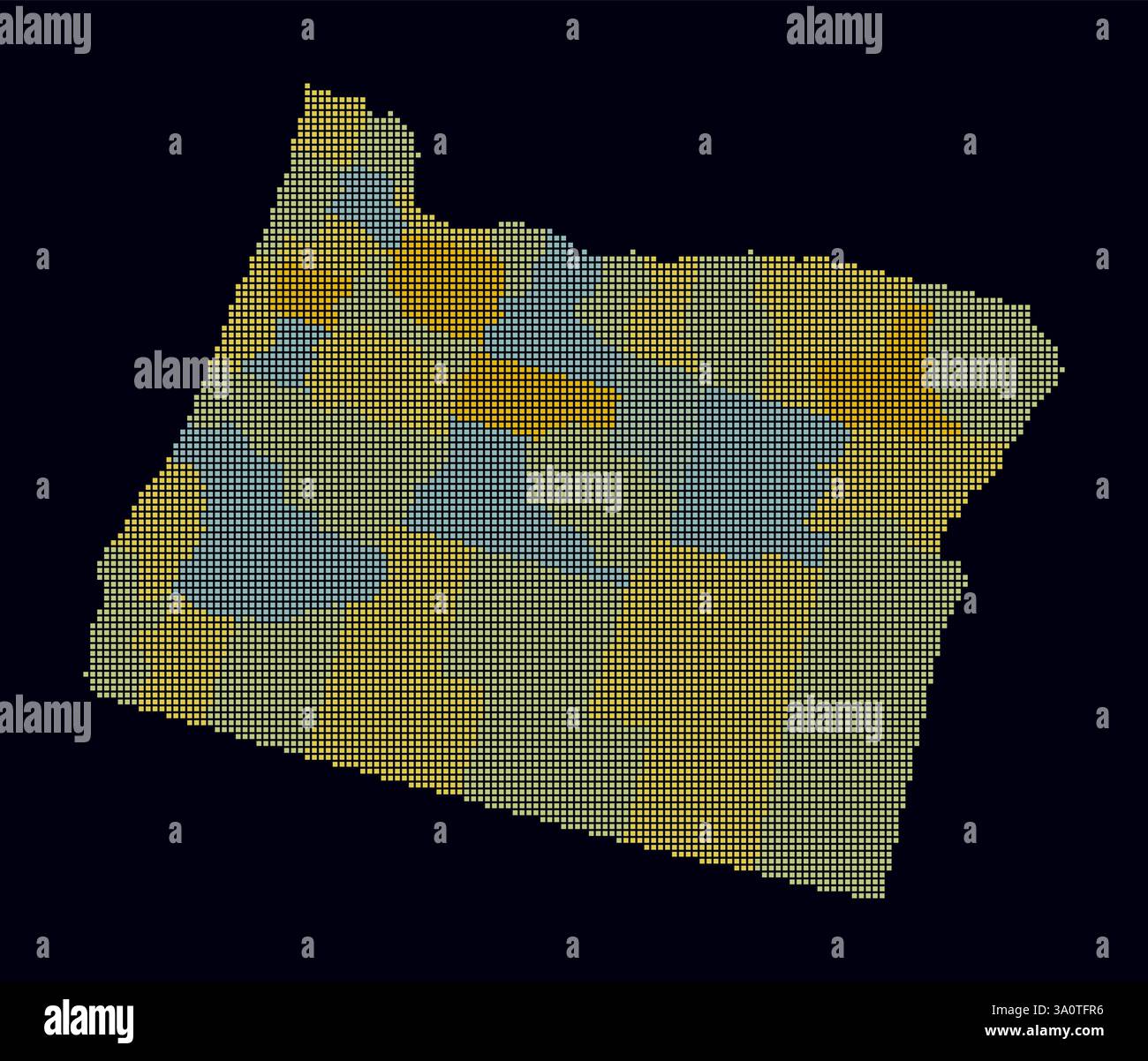 Oregon dotted map. Digital style map of the state on dark background ...