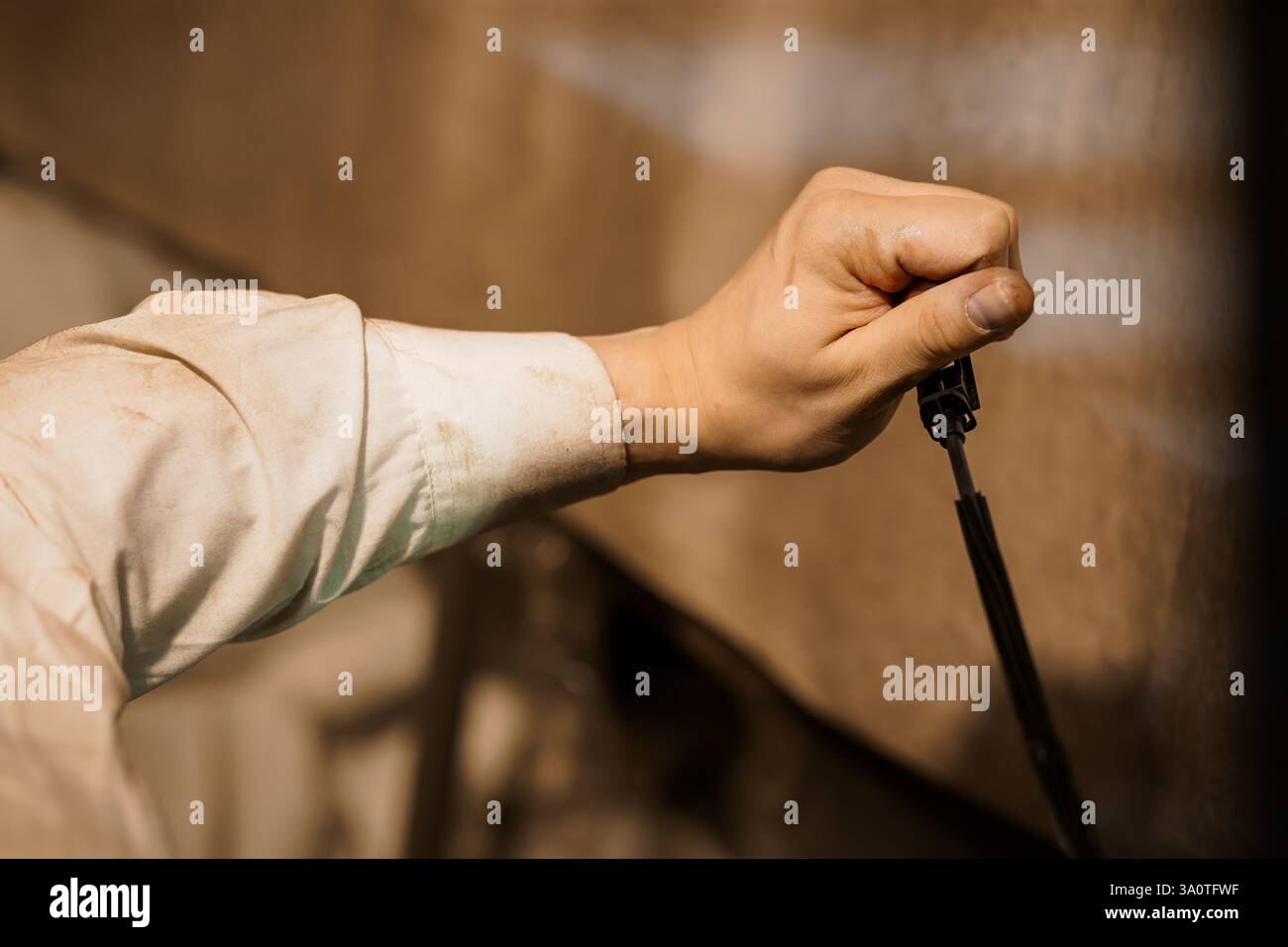 Craftsmanship in Action: Close-up of an Artist's Hand at Work Stock ...