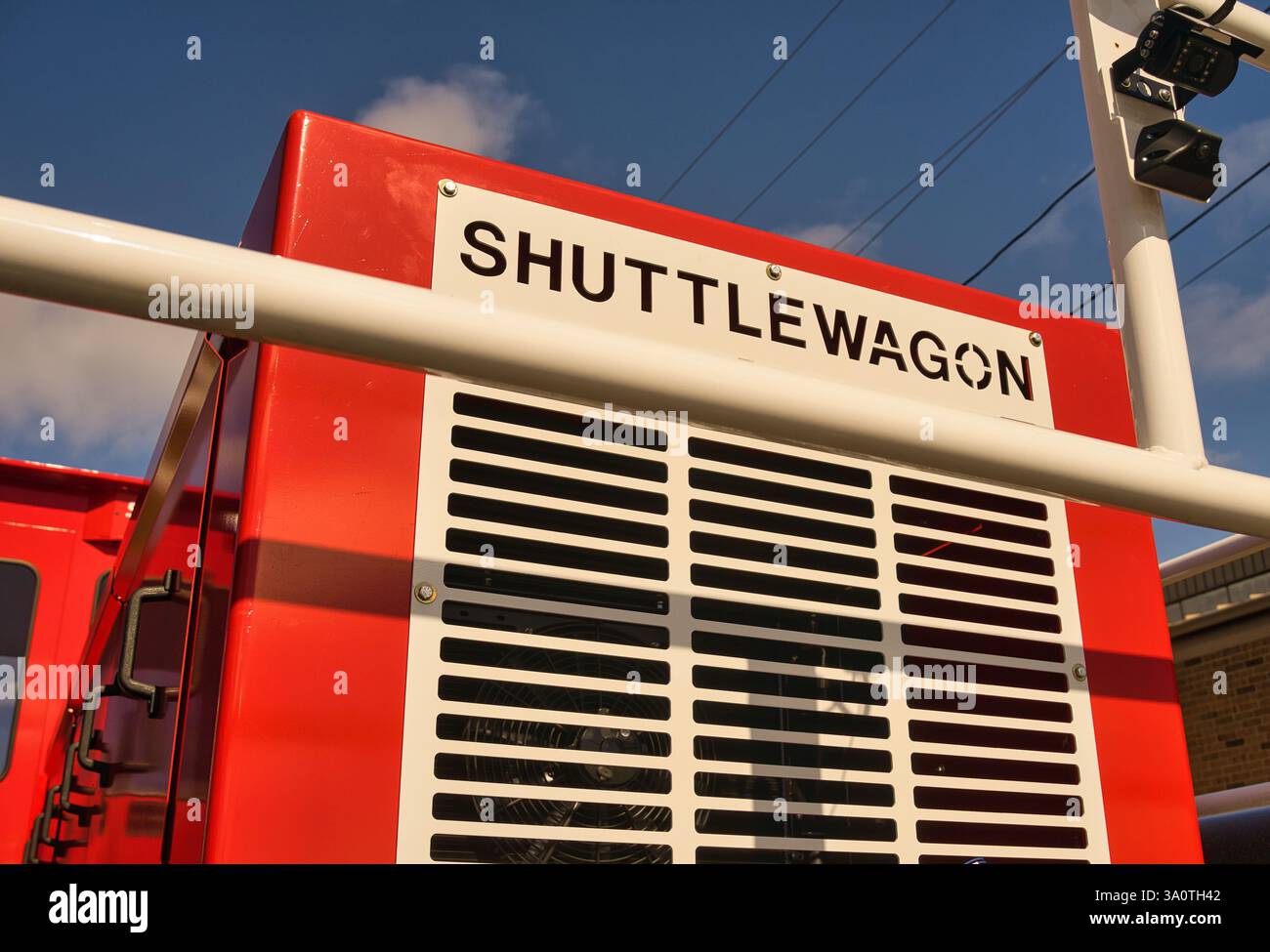 up close of a Shuttlewagon mobile railcar mover. USA 2025 Stock Photo ...