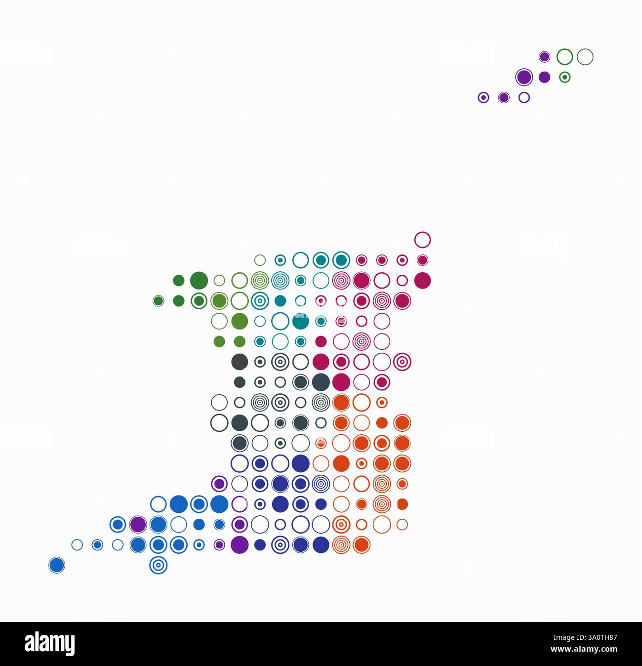 Trinidad and Tobago, shape of the country built of colored cells ...