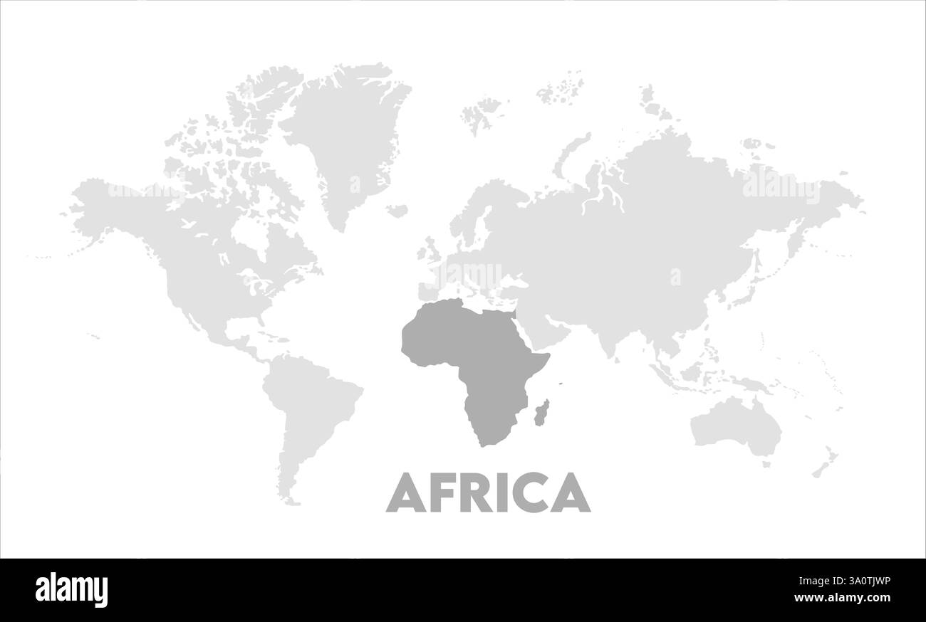 Map of Africa, highlighted on the world map, Africa on the world map ...