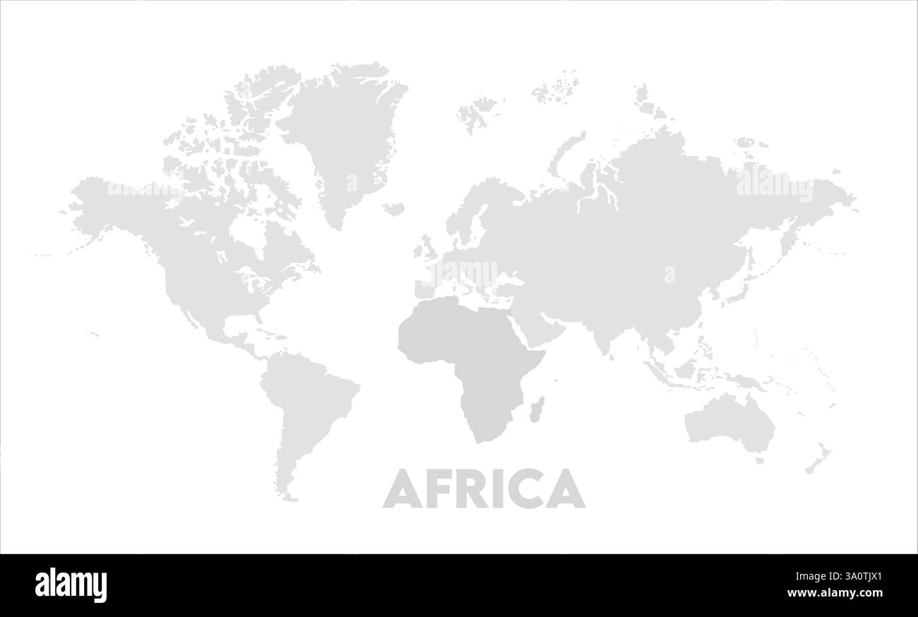 Map of Africa, highlighted on the world map, Africa on the world map ...