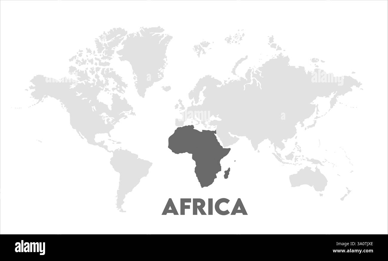 Map of Africa, highlighted on the world map, Africa on the world map ...