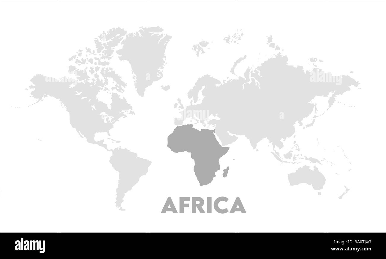 Map of Africa, highlighted on the world map, Africa on the world map ...
