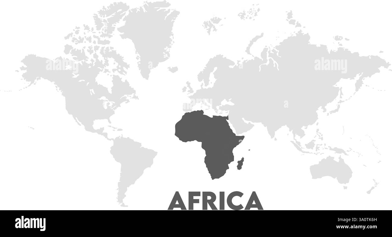 Map of Africa, highlighted on the world map, Africa on the world map ...