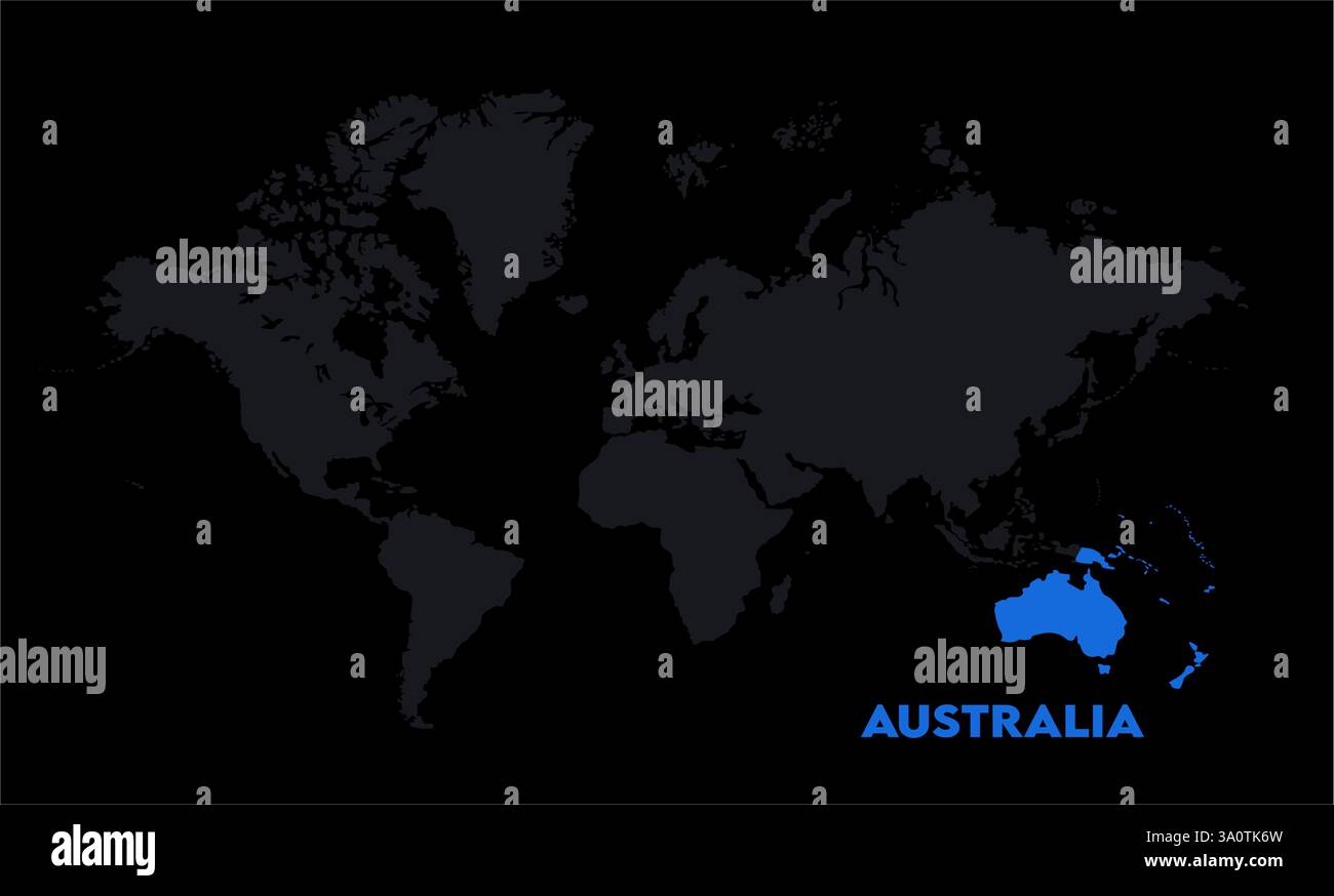 Map of Australia, highlighted on the world map, Australia on the world ...