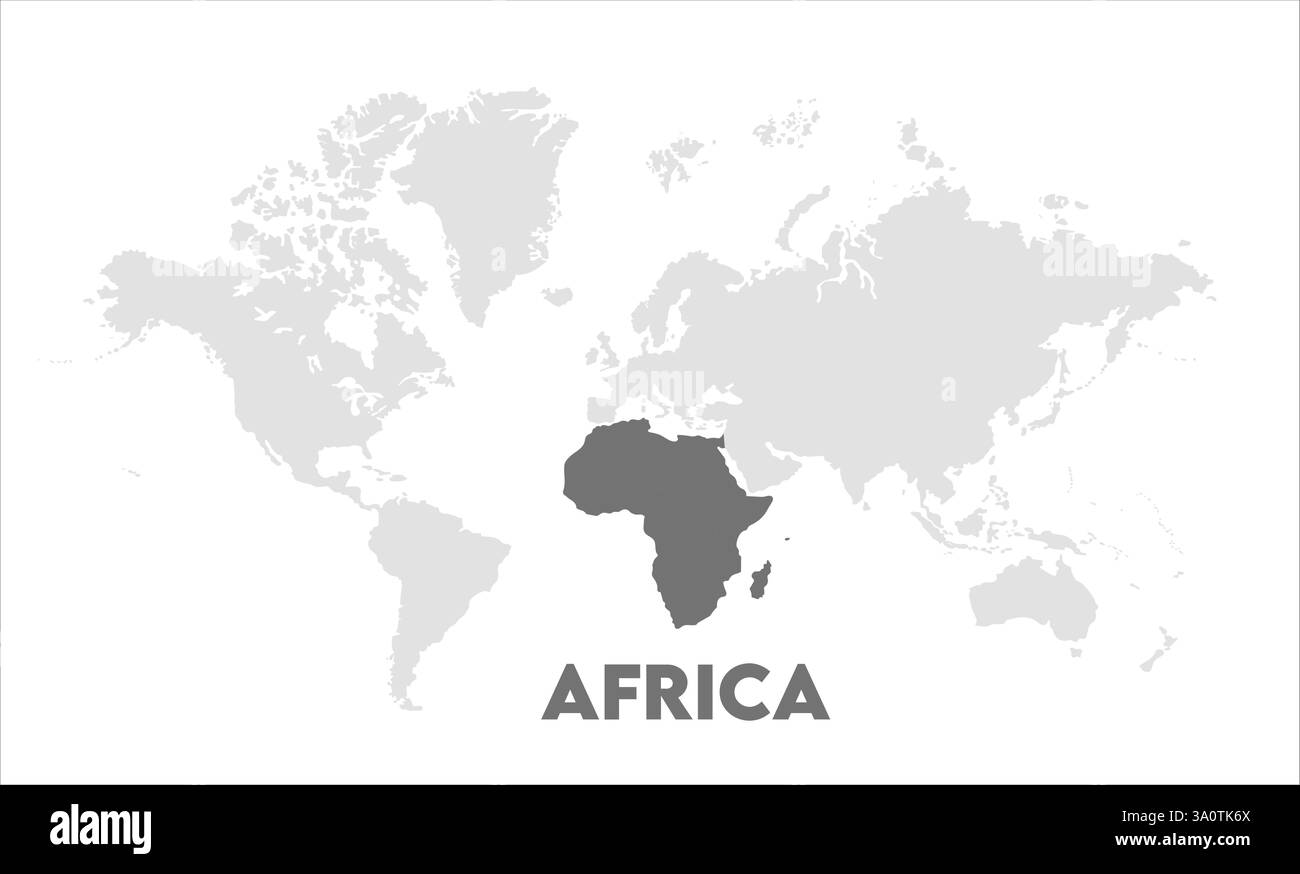 Map of Africa, highlighted on the world map, Africa on the world map ...
