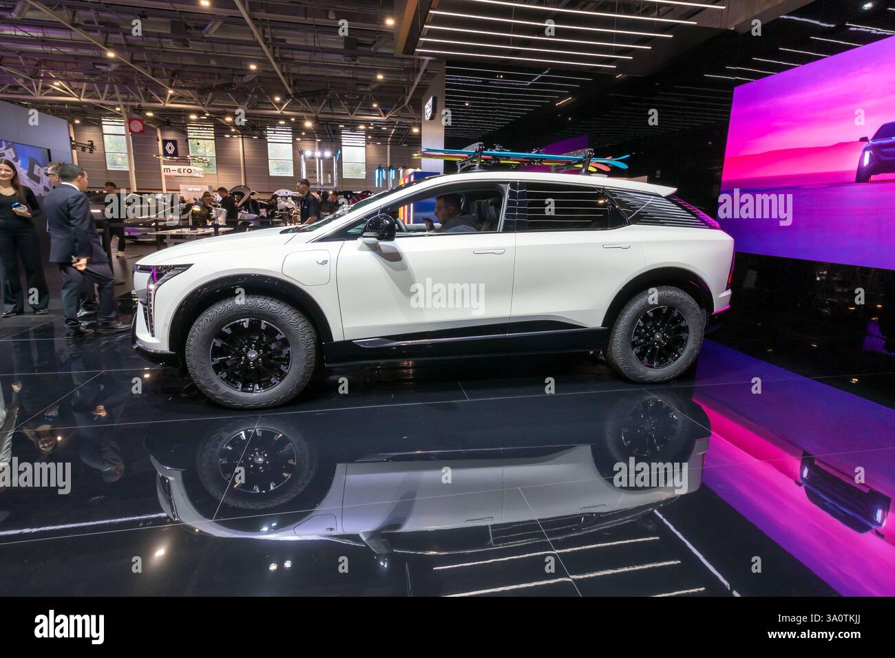 Cadillac Optiq Arctic (2025) electric SUV car at the Paris Motor Show ...