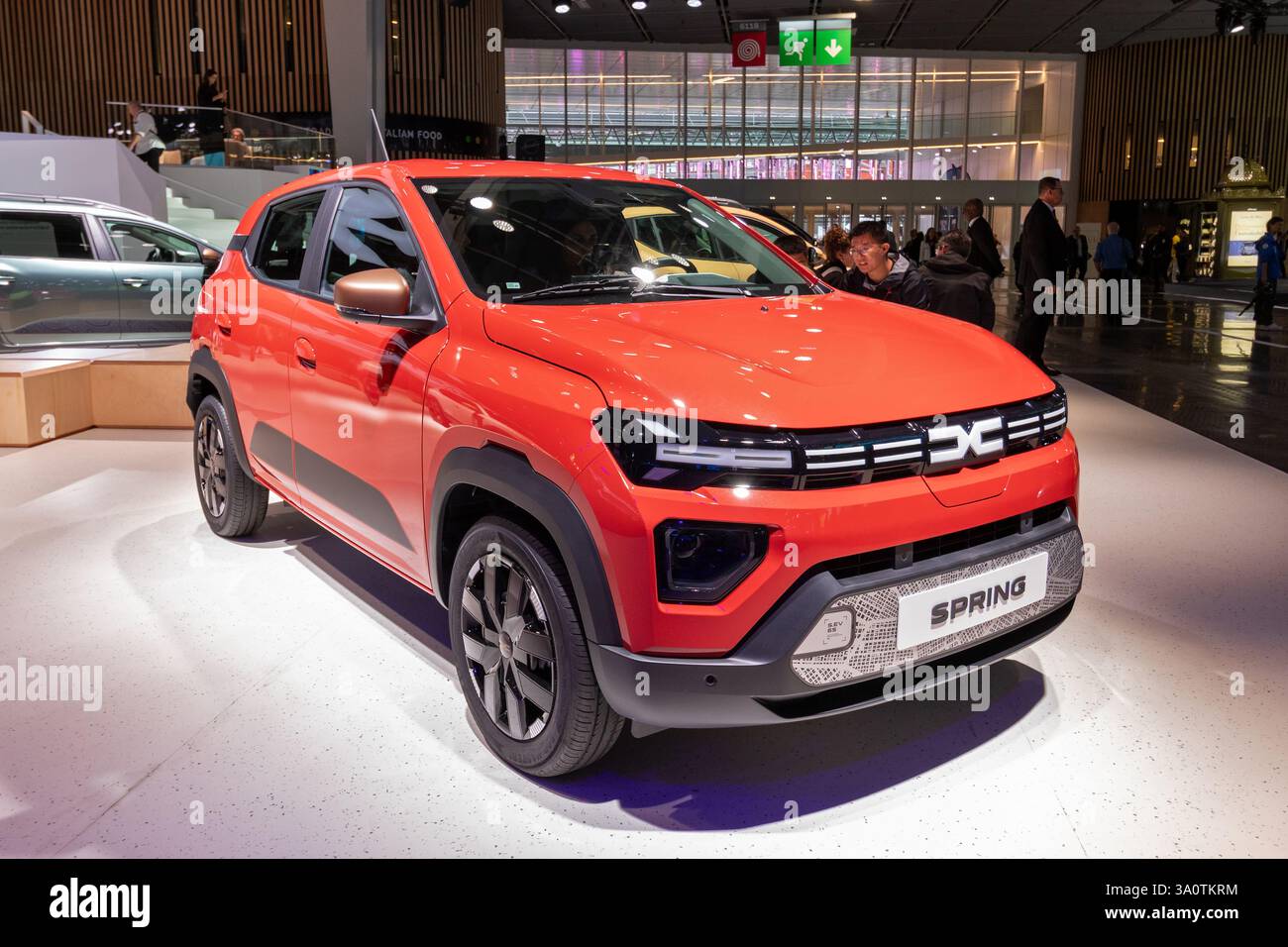 Dacia Spring car at the Paris Mondial de l'Automobile. Paris, France ...
