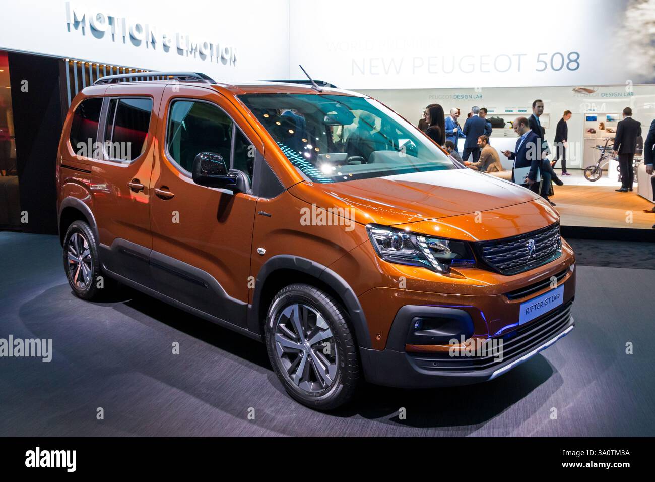 Peugeot Rifter GT-Line MPV car at the Geneva International Motor Show ...