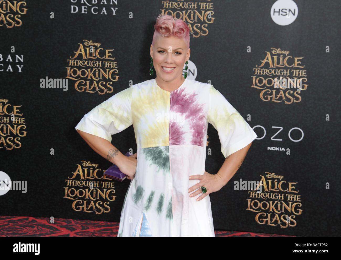Pink arriving at the premiere of Disney's 'Alice Through The Looking ...