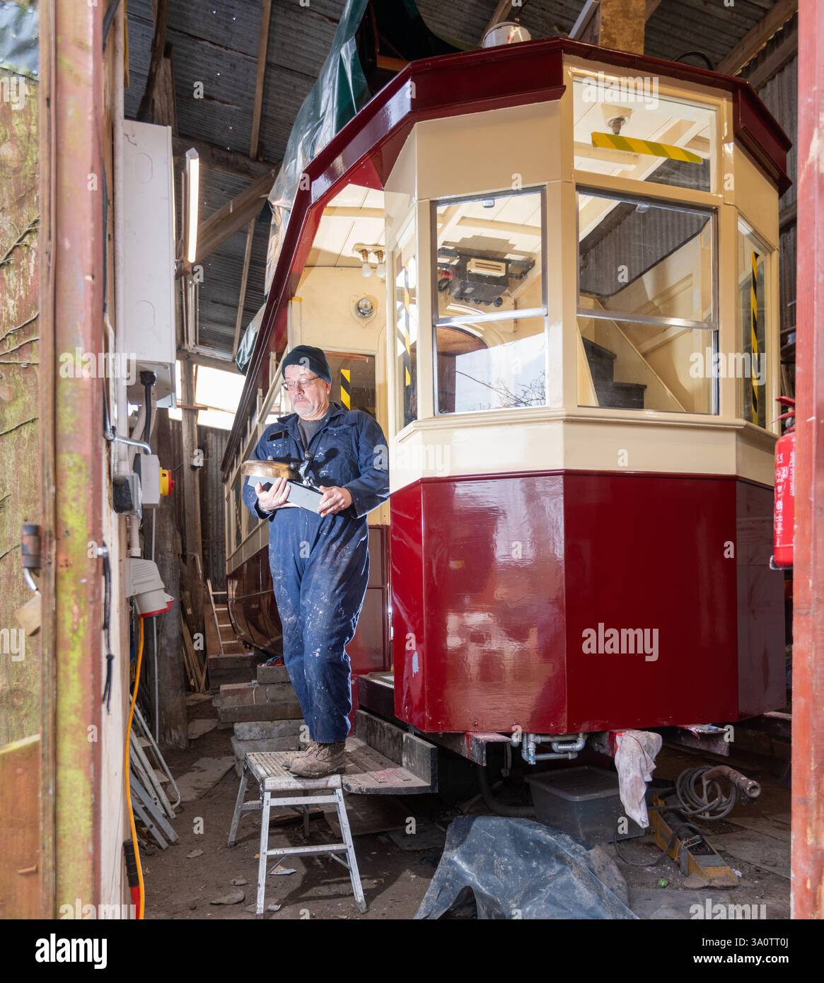 Guy Hall with Tram 53 built in 1936 by Brighton Corporation Tramways ...