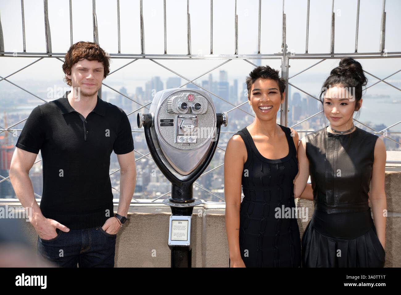 Evan Peters, Alexandra Shipp and Lana Condor (L-R) attending the 'X-Men ...