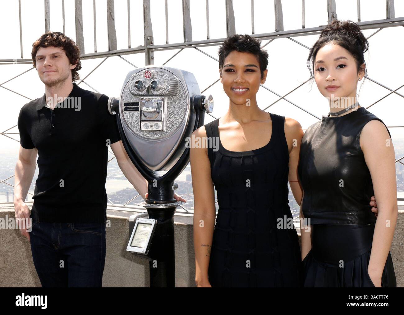 Evan Peters, Alexandra Shipp and Lana Condor (L-R) attending the 'X-Men ...