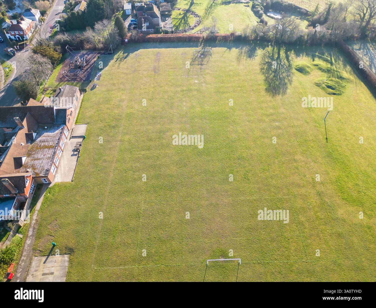 aerial view of ticehurst village in east sussex taken from the ...
