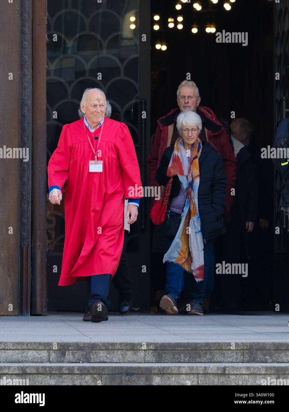 London, UK. 5th March, 2025. Worshipers leave Mass at Westminster ...