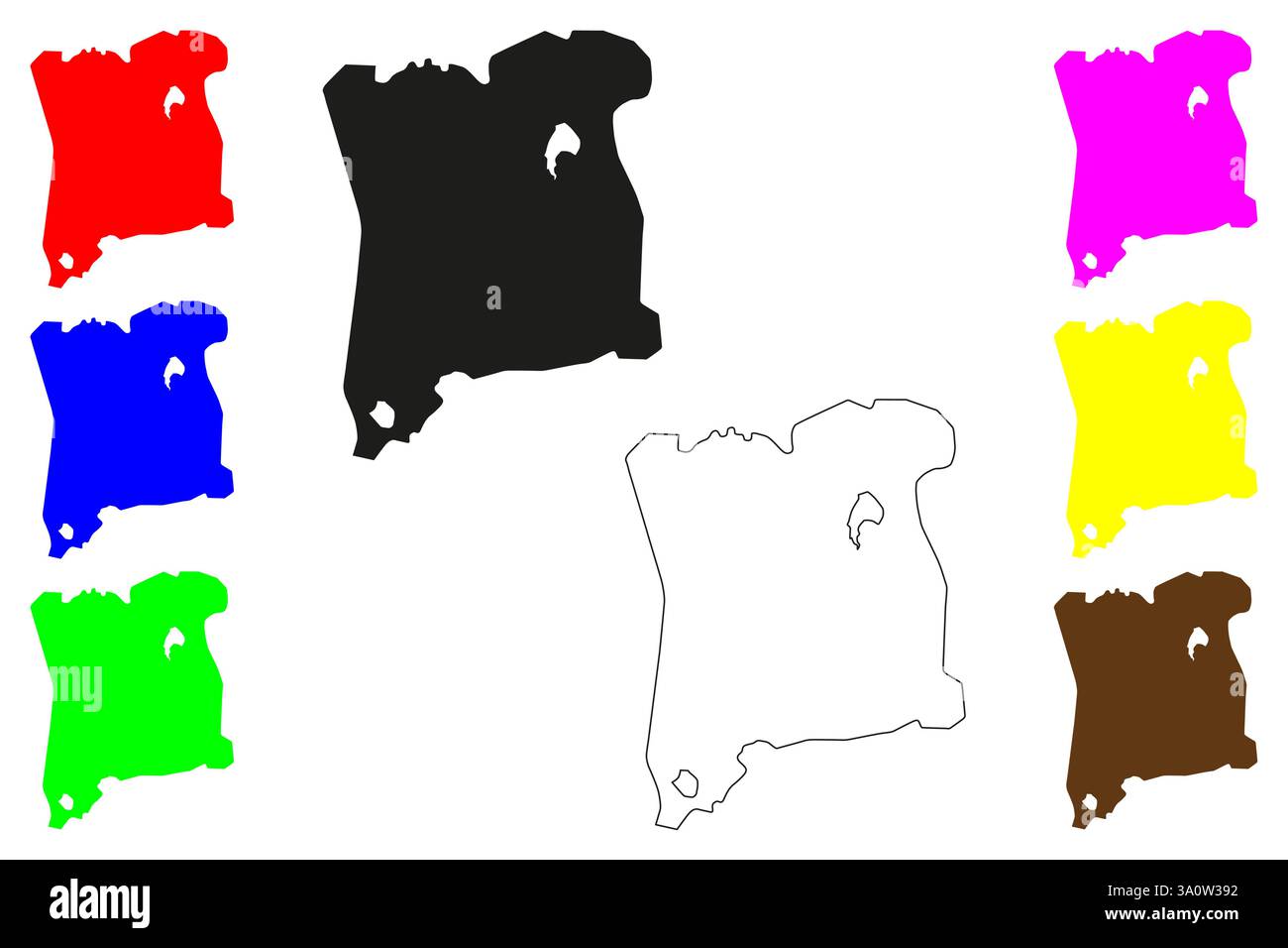 Adilabad city (Republic of India, State of Telangana) map vector ...