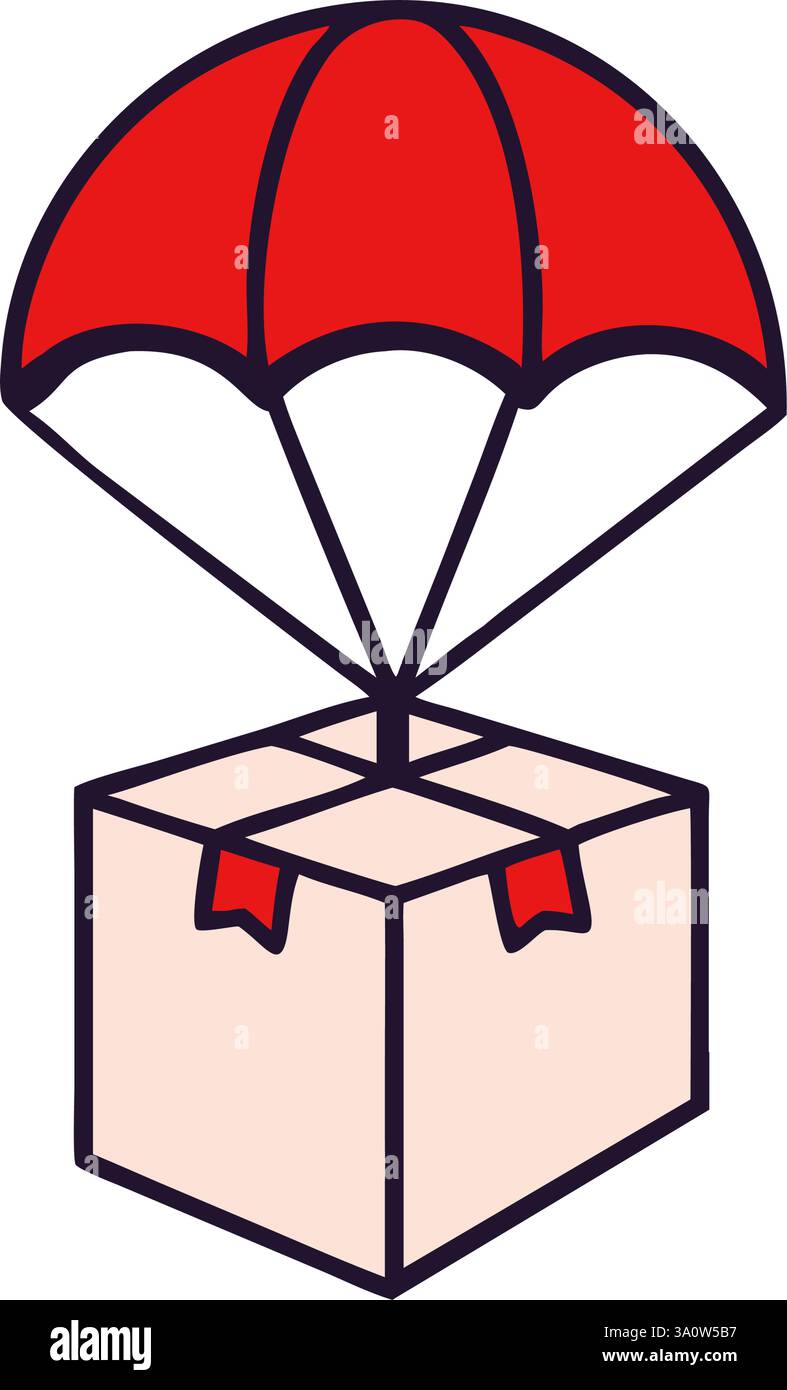 Special Delivery Package with Parachute Stock Vector Image & Art - Alamy