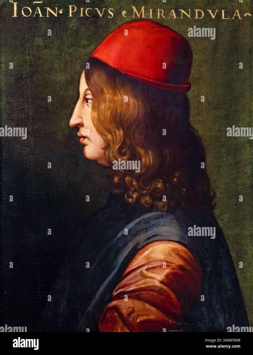Pico della Mirandola. Portrait painting of the Italian Renaissance ...