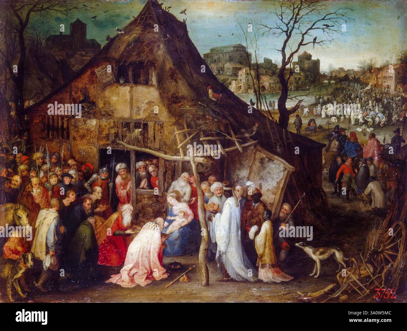 Adoration of the Magi, painting in oil on copper by Jan Brueghel the Elder, 1598-1600 Stock ...
