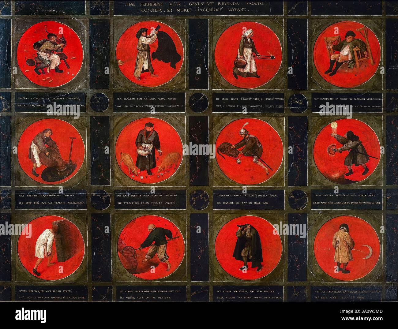 Twelve Proverbs, painting in oil on panel by Pieter Bruegel the Elder ...