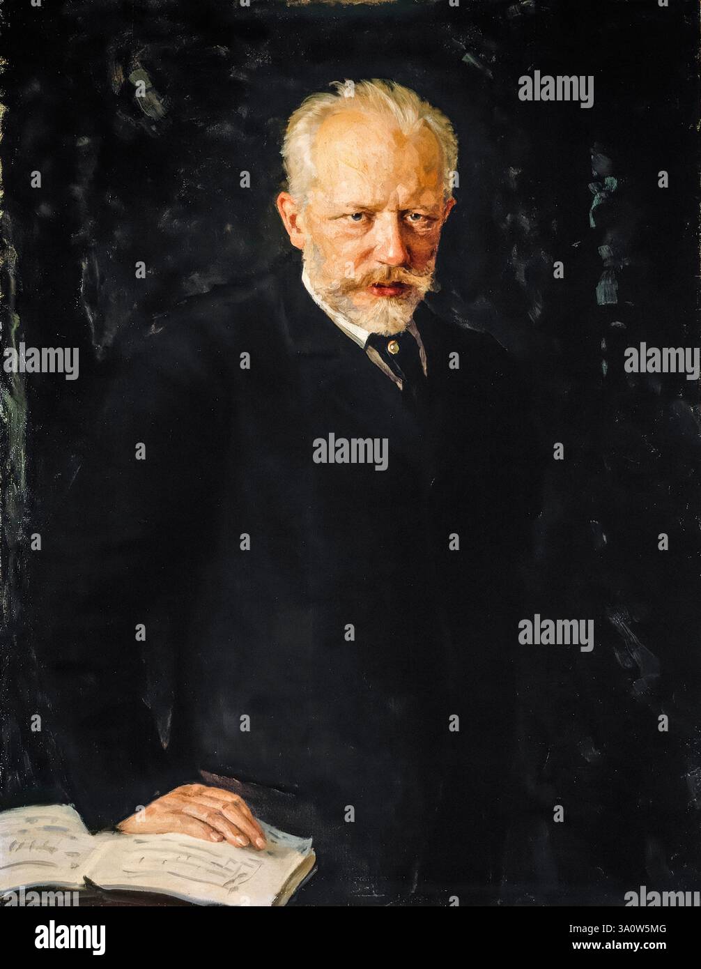 Tchaikovsky. Portrait painting of the Russian composer Pyotr Ilyich ...