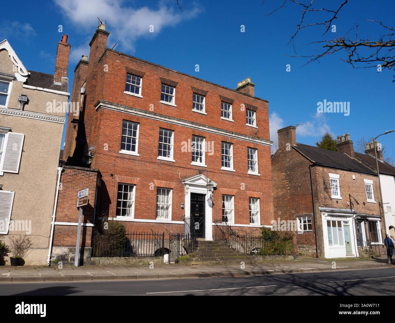 Imposing 18th century house, 49 Church Street Ashbourne Stock Photo - Alamy