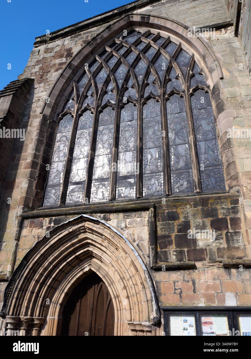 The exterior of the south transept window St Oswald's church Ashbourne ...