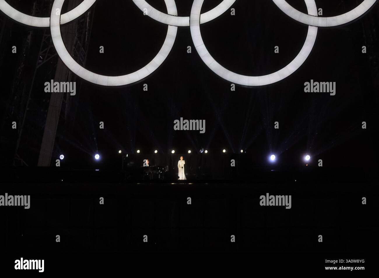 July 26th, 2024 - Paris, France: Canadian Singer Celine Dion performs ...