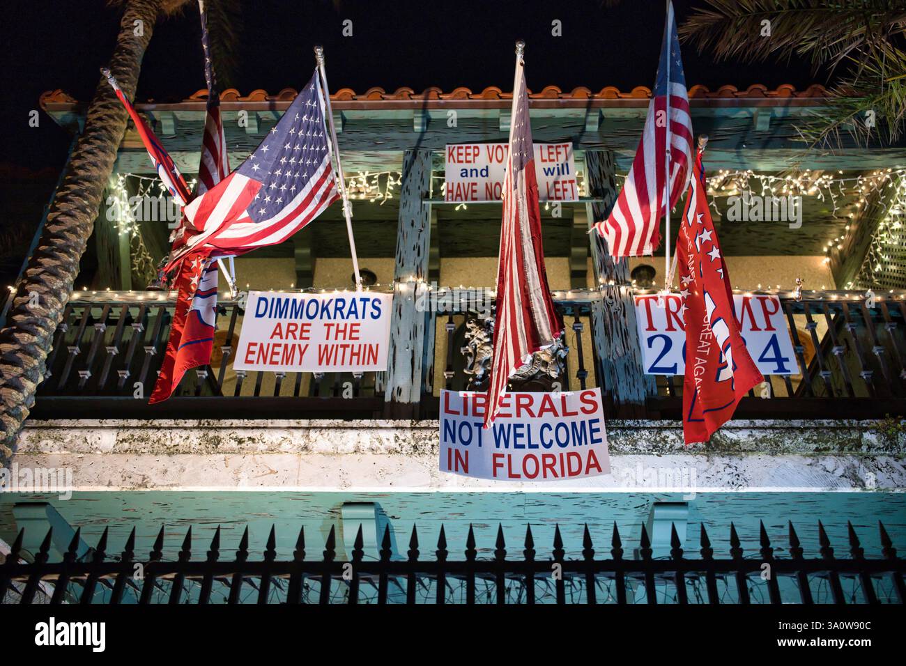 February 23, 2025 St. Augustine, FL, USA Anti liberal and Democrat ...