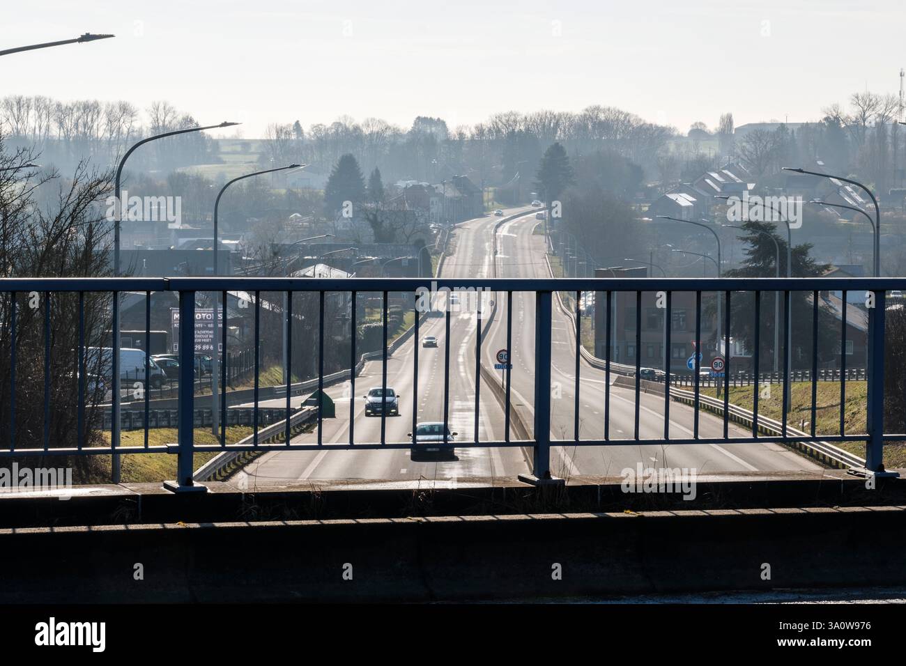 View of the National 5 road from a bridge | Vue sur la N5 depuis un ...