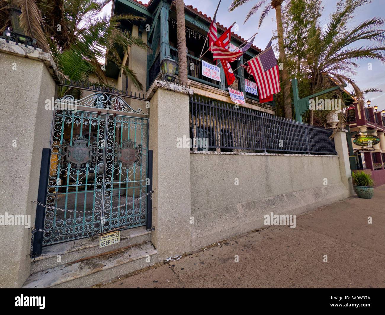 February 23, 2025 St. Augustine, FL, USA Anti liberal and Democrat ...