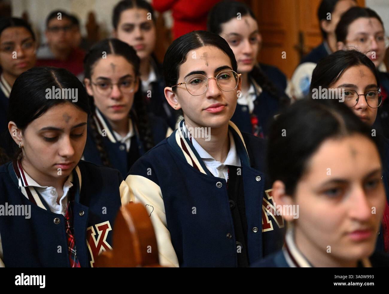Bethlehem, West Bank. 05th Mar, 2025. Palestinian Catholic students ...