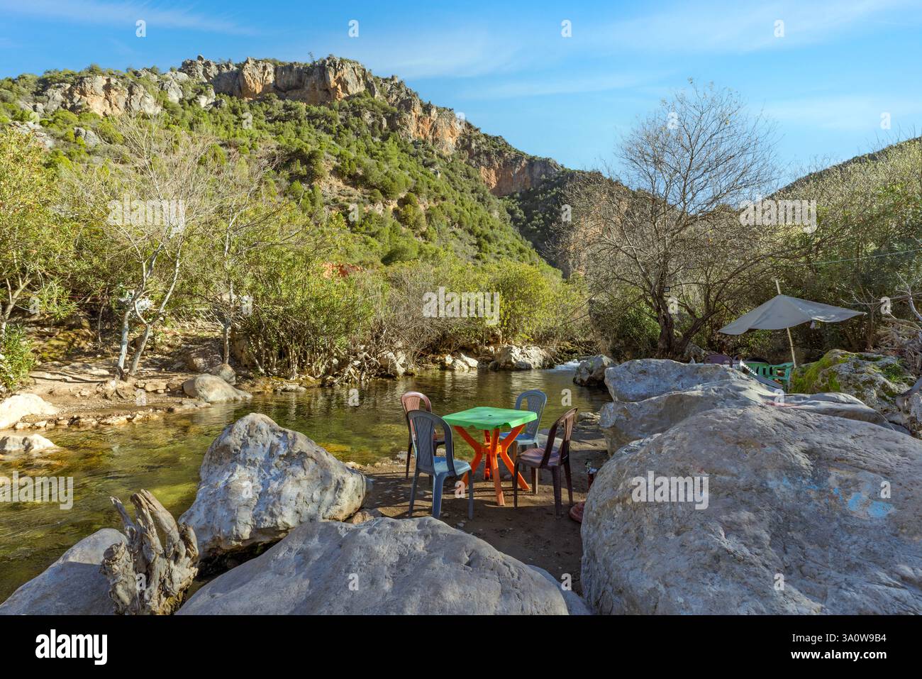 The Akchour waterfalls are a hidden gem near Chefchaouen, Morocco Stock ...