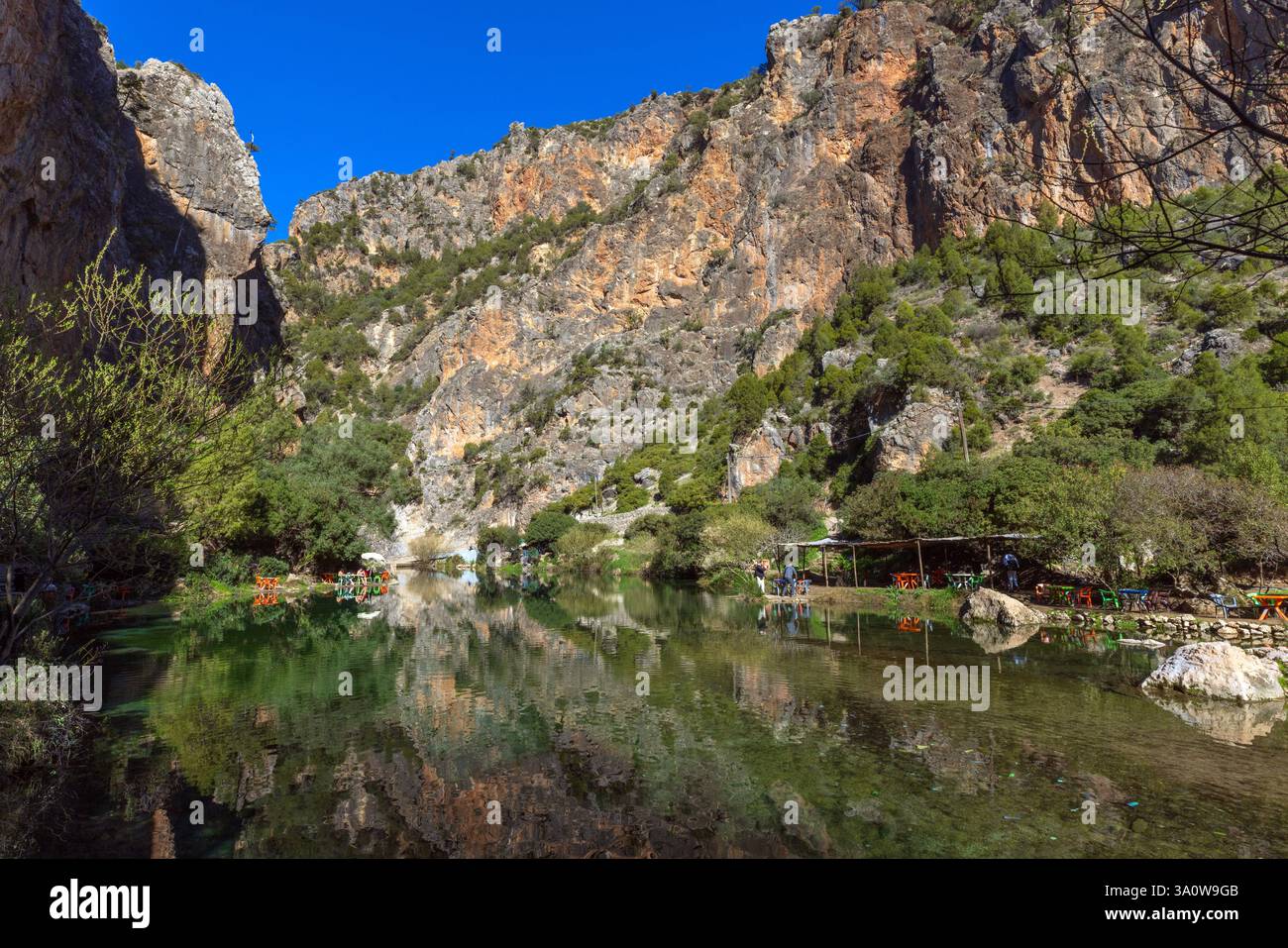 The Akchour waterfalls are a hidden gem near Chefchaouen, Morocco Stock ...
