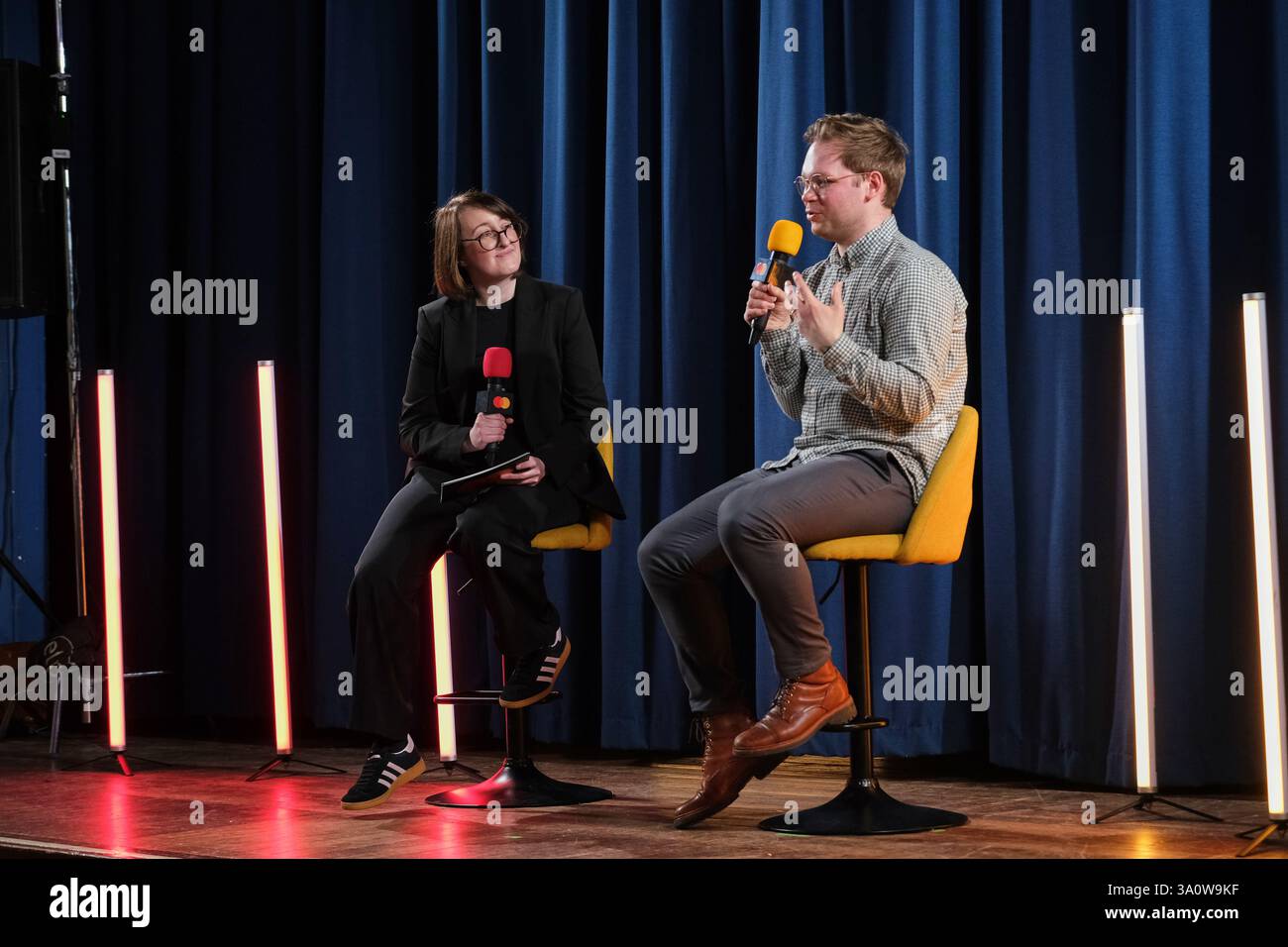 EDITORIAL USE ONLY Journalist Elizabeth Aubrey and actor Jonathan Coote ...