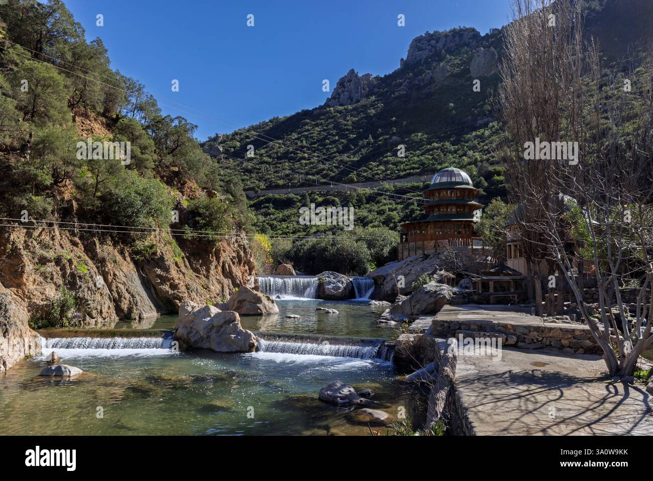 The Akchour waterfalls are a hidden gem near Chefchaouen, Morocco Stock ...