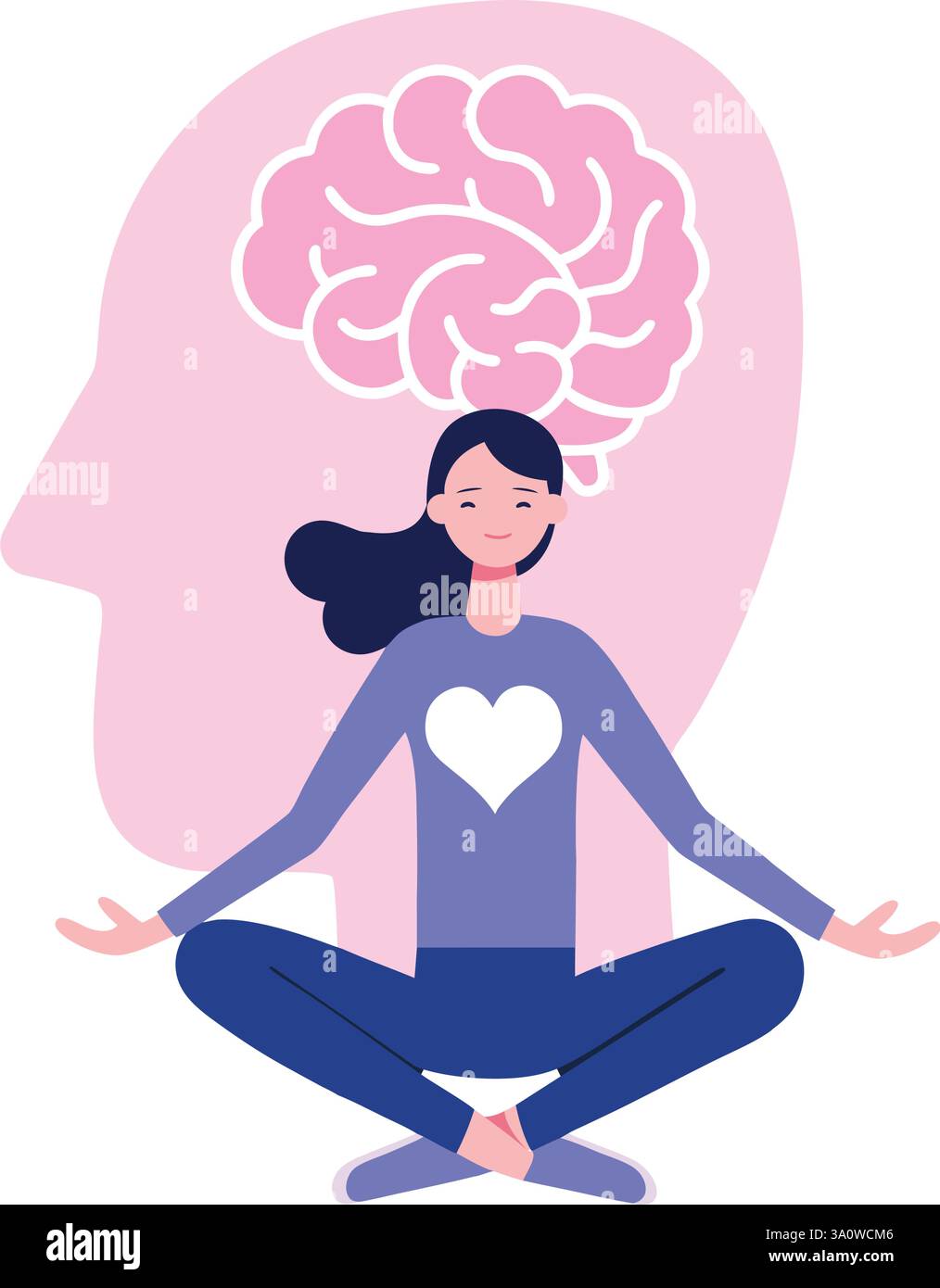 Mind and Body Woman Connection Stock Vector Image & Art - Alamy
