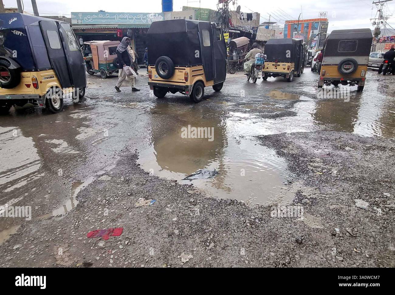 Inundated road by overflowing sewerage water, creating problems for ...