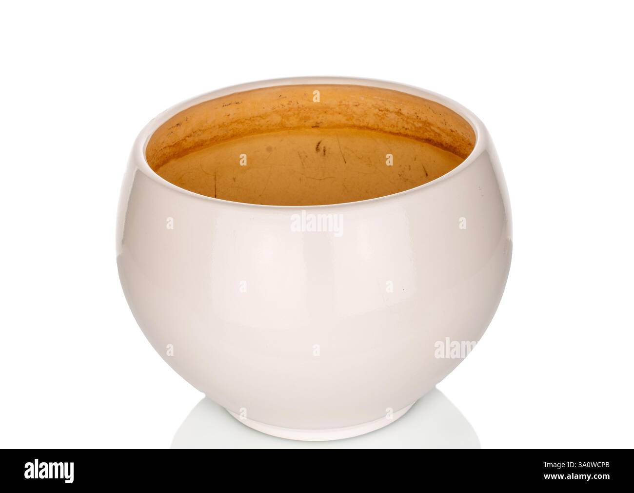 One ceramic flower pot, close-up, isolated on white background Stock ...