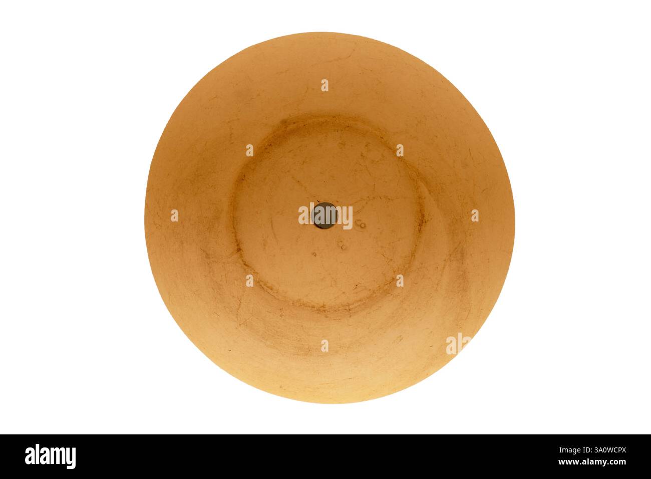 One ceramic flower pot, close-up, top view, isolated on white ...