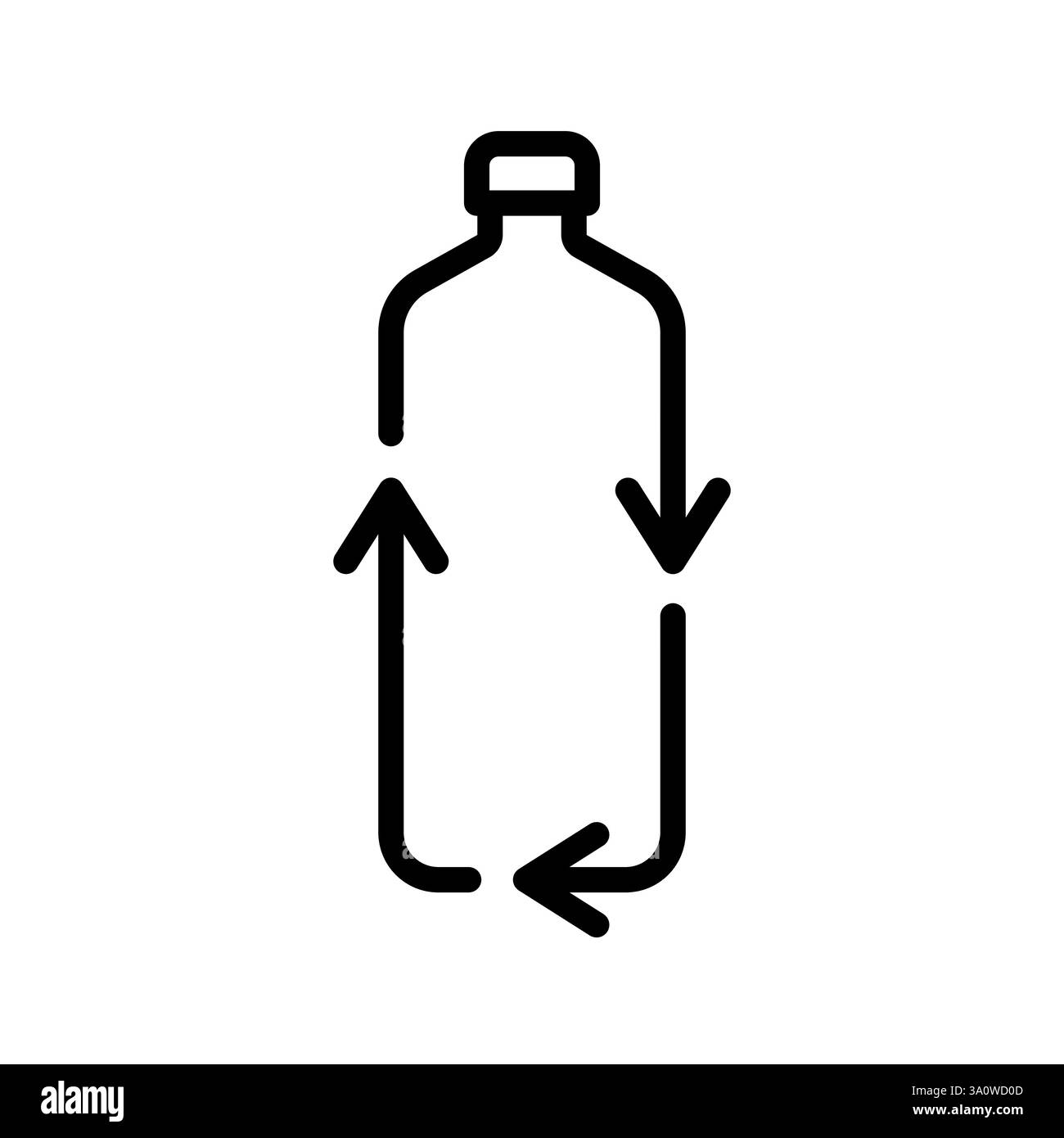 Plastic bottle in arrow loop form. Recycling and reuse icon. Beverage ...