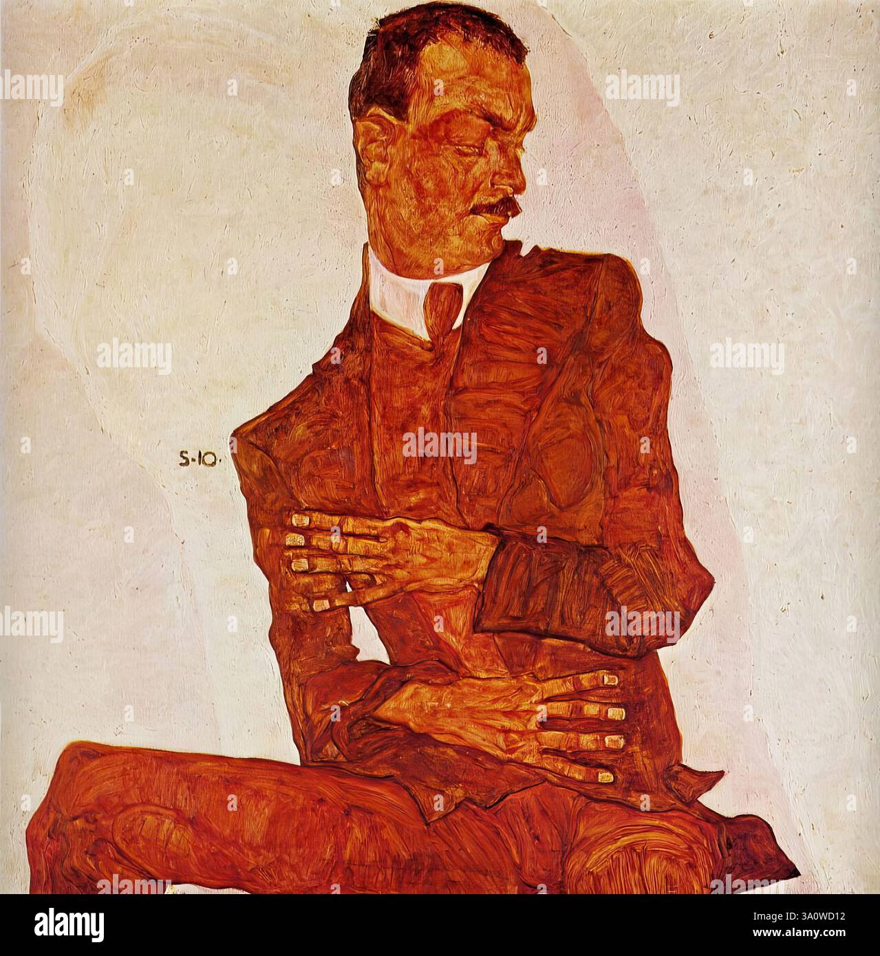 Egon Schiele painting - Portrait of the Art Critic, Arthur Roessler ...
