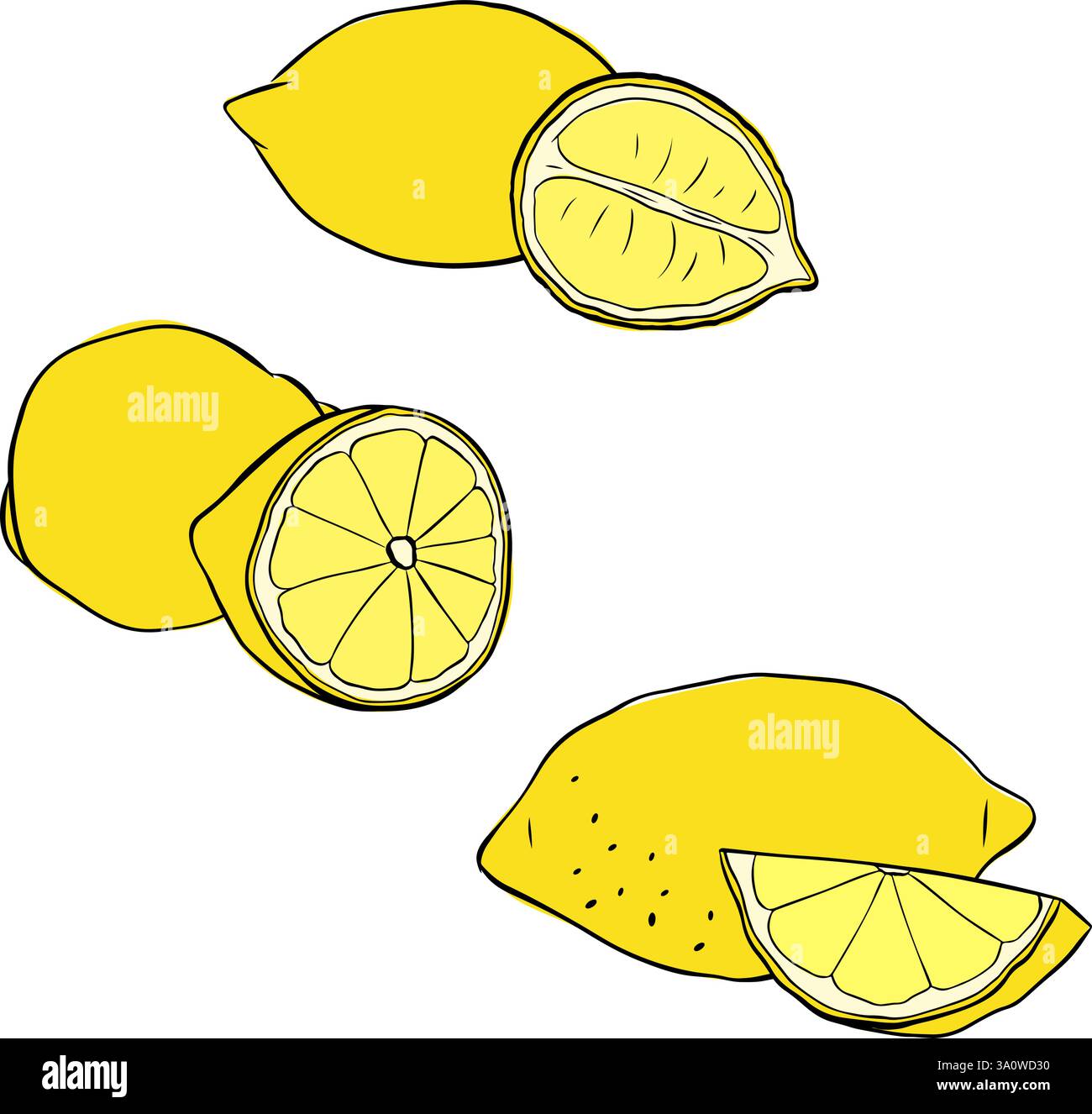 Set lemons isolated on Stock Vector Images - Alamy