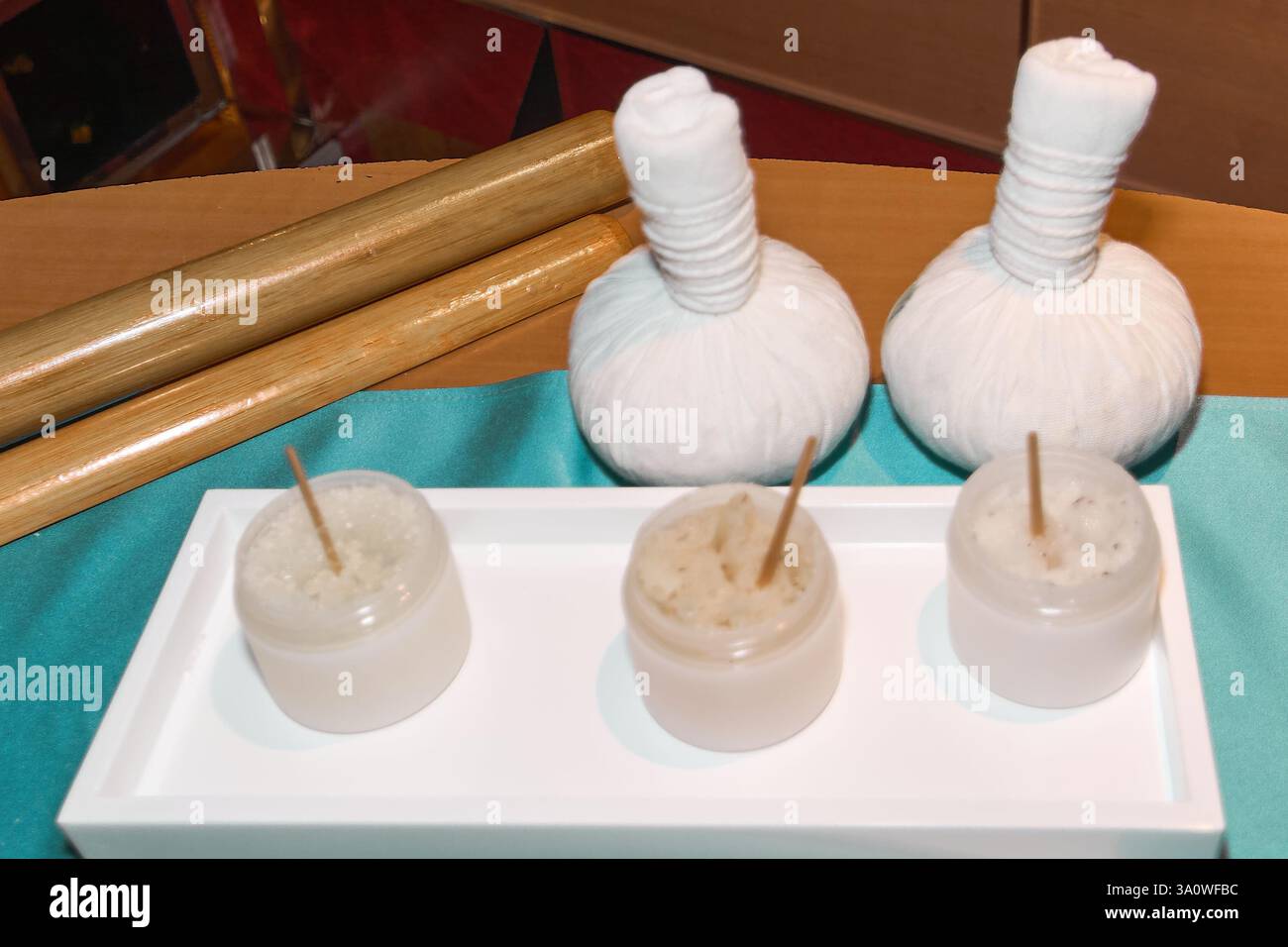 Spa relaxation tools for massage therapy Stock Photo - Alamy