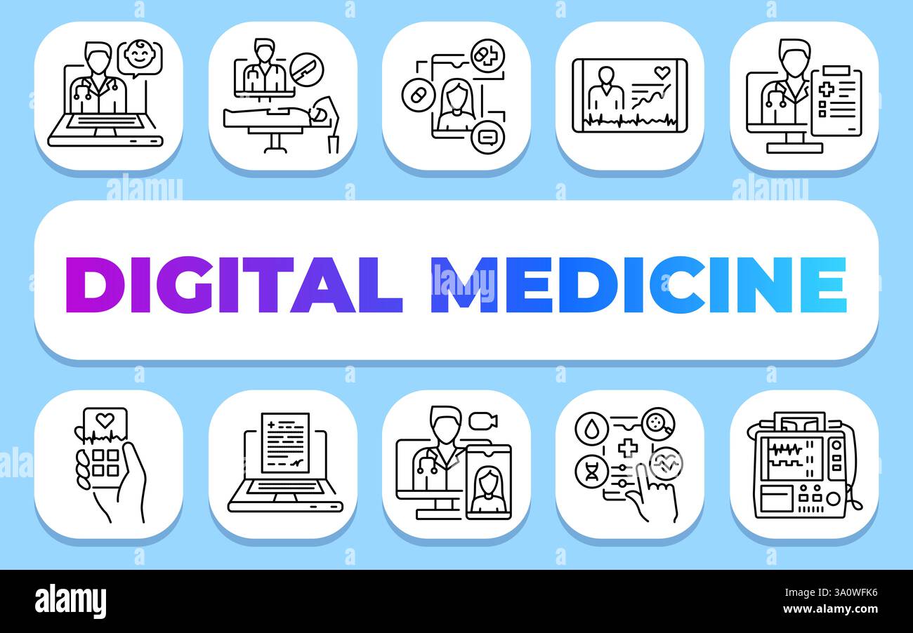 digital medicine text concept. Shablon for presentation and ...